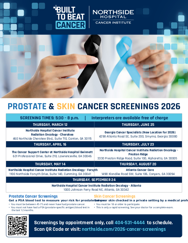 2026 Prostate Cancer & Skin Cancer Screenings | Northside Hospital